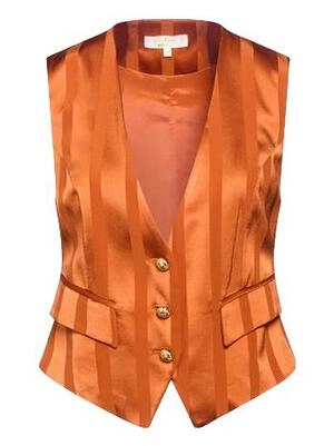 W LES FEMMES BY BABYLON Tailored Viscose Vest - Orange
