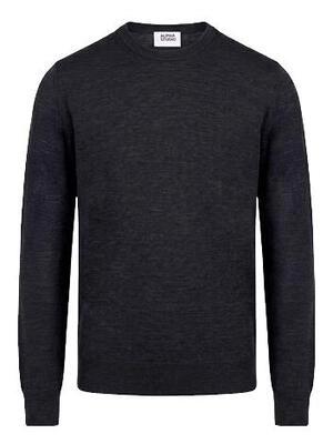Alpha Studio Merino Wool Crewneck Sweater - Grey