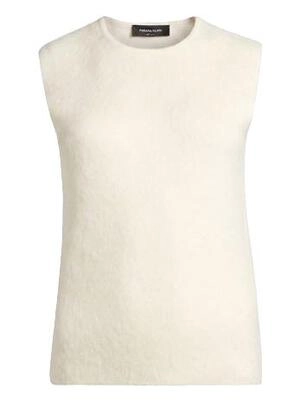 Fabiana Filippi Sleeveless Crewneck Sweater In Virgin Wool, Mohair Wool, Polyamide, Wool, And Elastane - Cream