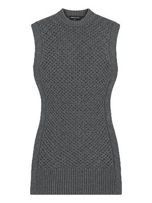 Fabiana Filippi Sleeveless Virgin Wool, Silk, And Cashmere Sweater - Grey
