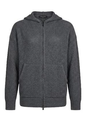 Fabiana Filippi Virgin Wool, Silk, And Cashmere Hooded Cardigan - Grey