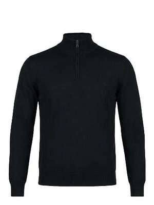 Paul & Shark Virgin Wool And Lyocell Half-zip Sweater - Blue