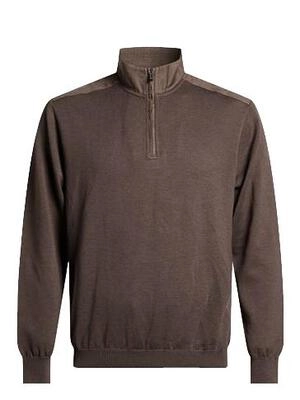 Paul & Shark Taupe Virgin Wool Half-zip Sweater - Grey