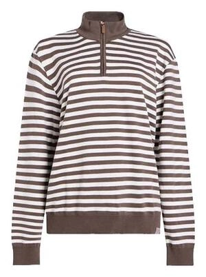 Paul & Shark Virgin Wool & Cashmere Striped Half-zip Sweater - Grey