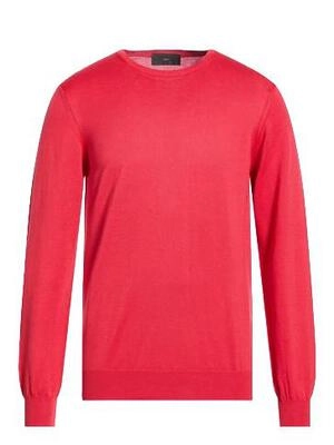 LIU •JO MAN Crewneck Cotton Sweater - Red
