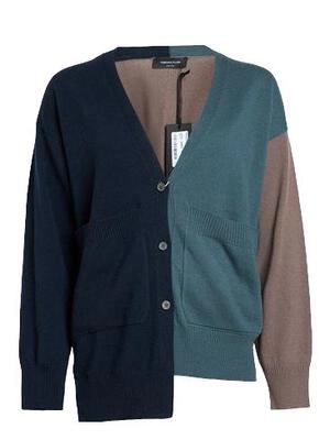 Fabiana Filippi Cashmere Asymmetric V-neck Cardigan - Blue