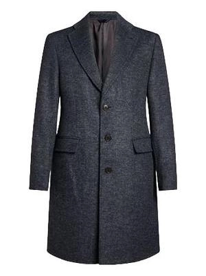 TOMBOLINI Single-breasted Wool Blend Coat - Blue