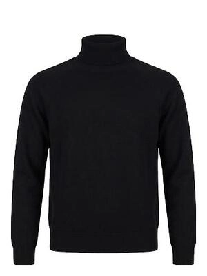 GENTRYPORTOFINO Virgin Wool Cashmere Turtleneck - Black
