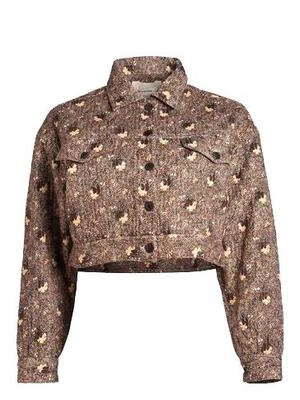 Antik Batik Jacquard Cropped Jacket - Brown