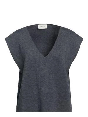 VICOLO Wool Sleeveless V-neck Sweater - Grey