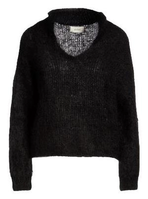 VICOLO Superkid Mohair Blend V-neck Sweater - Black