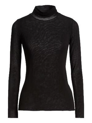 MOTEL Turtleneck Long Sleeve Knit Top - Black