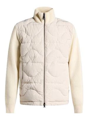 Paul & Shark Quilted Jacket With Wool Blend Sleeves - White
