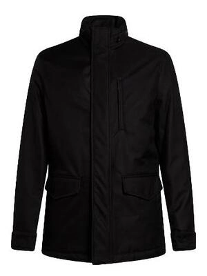 Paul & Shark Jacquard Polyester Jacket With Concealed Hood - Black