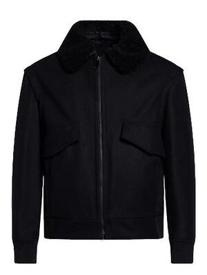 Paul & Shark Wool And Nylon Bomber Jacket With Plush Trims - Blue
