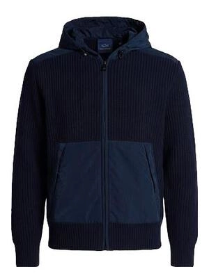 Paul & Shark Virgin Wool And Nylon Hooded Jacket - Navy