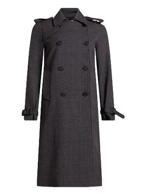Sandro Double-breasted Glen Plaid Coat - Grey