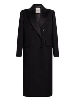 Sandro Double-breasted Wool Blend Coat - Black