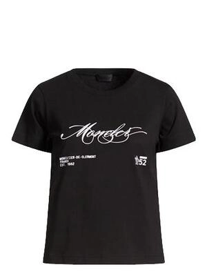 Moncler Cotton Jersey T-shirt With Embroidered Logo - Black