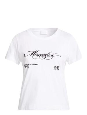 Moncler Cotton Jersey T-shirt With Embroidered Logo - White
