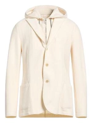 Eleventy ELEVENTY Ivory Wool Single-Breasted Blazer With Detachable Hood Ivory