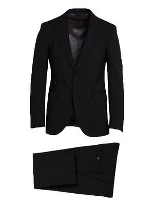 TOMBOLINI Suit Size Virgin Wool, Polyester, Elastane - Black