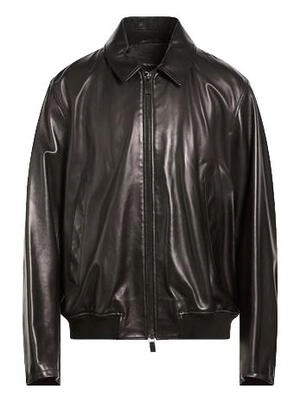 Emporio Armani Lambskin Leather Jacket - Black