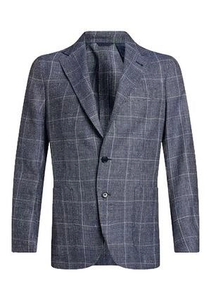 TOMBOLINI Blazer Size Virgin Wool, Linen - Blue