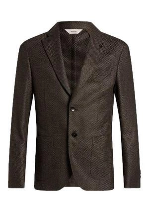 PAOLONI Blazer Dark Size Wool, Polyamide, Cotton - Brown