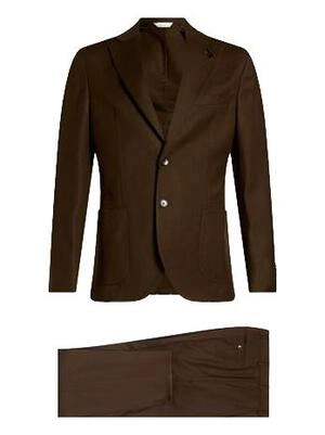 MANUEL RITZ Suit Size Wool, Elastane - Brown