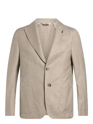 PAOLONI Blazer Size Virgin Wool, Elastane - Beige