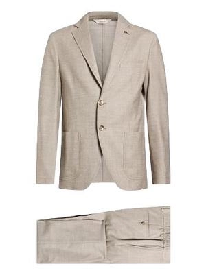 PAOLONI Suit Khaki Size Virgin Wool, Elastane - Beige