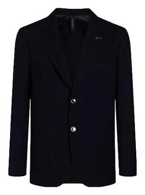 PAOLONI Blazer Midnight Size Virgin Wool - Blue