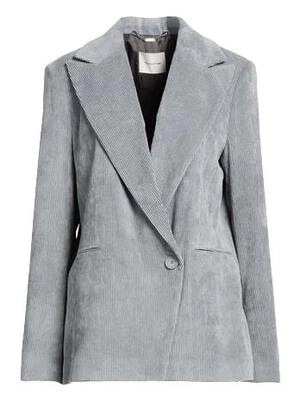 MANILA GRACE Single-breasted Corduroy Blazer - Grey