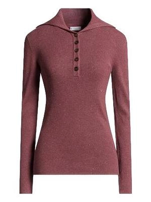Brunello Cucinelli Brunello Cucinelli Ribbed-Knit Metallic Pullover Mauve