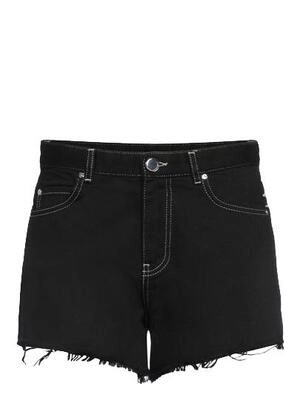 Pinko High Waisted Embroidered Denim Shorts - Black
