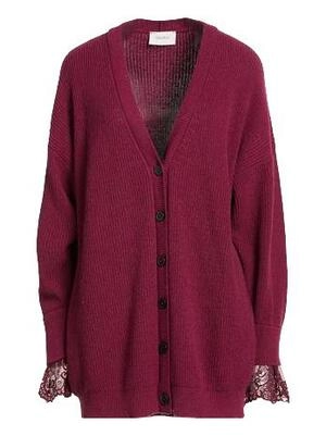 VICOLO VICOLO Garnet Viscose, Polyamide, Wool, And Cashmere Cardigan