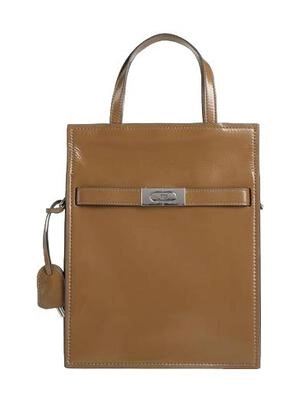 Tory Burch Glossed Leather Tote Handbag - Beige