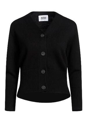 Alpha Studio Merino Wool Cardigan - Black
