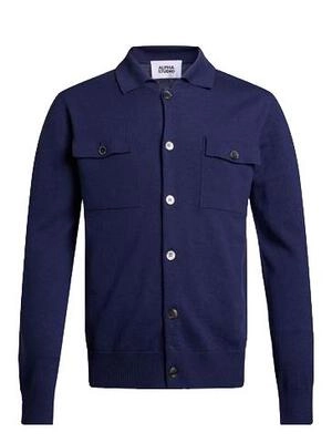 Alpha Studio Geelong Wool Cardigan - Blue