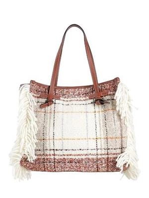 GIANNI CHIARINI Textile Fibers And Leather Tote With Fringes - Beige