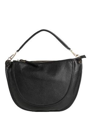 LAURA DI MAGGIO Pebbled Leather Handbag With Charms - Black