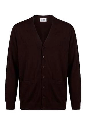 Alpha Studio Merino Wool V-neck Cardigan - Brown