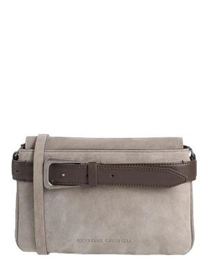 Brunello Cucinelli Suede Leather Crossbody Bag - Grey