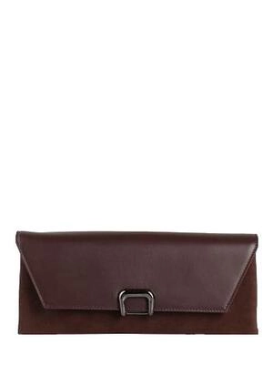 Brunello Cucinelli Leather And Suede Clutch - Brown