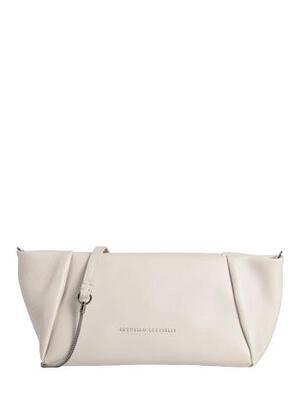 Brunello Cucinelli Cream Leather Crossbody Bag - White