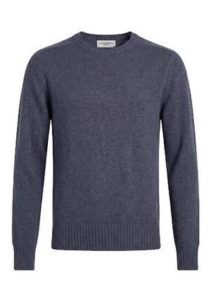 Officine Générale Virgin Wool Crewneck Sweater - Navy