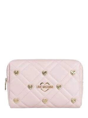 Moschino Quilted Studded Clutch - Pink