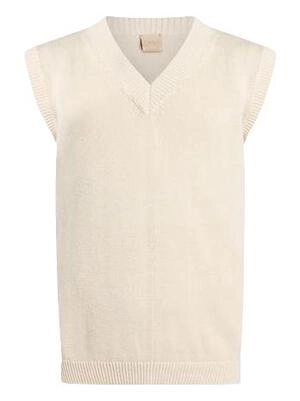H953 Sleeveless V-neck Sweater - White