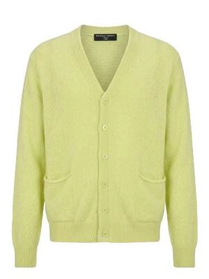 DANIELE FIESOLI Lime Merino Wool, Superkid Mohair, And Cashmere Cardigan - Green
